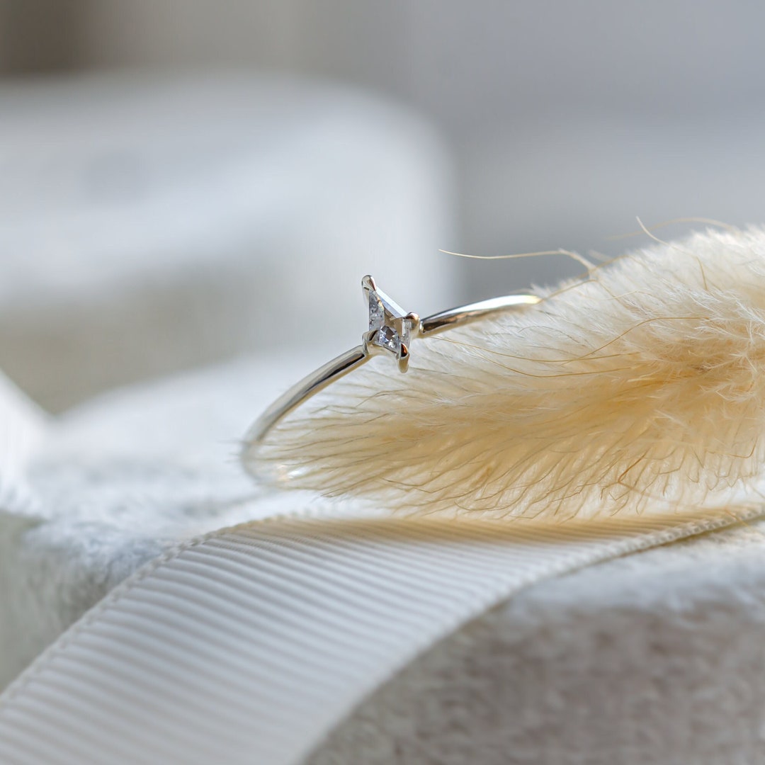 Tiny Kite Diamond Ring, Kite Engagement Ring, Simple Promise Ring - Etsy
