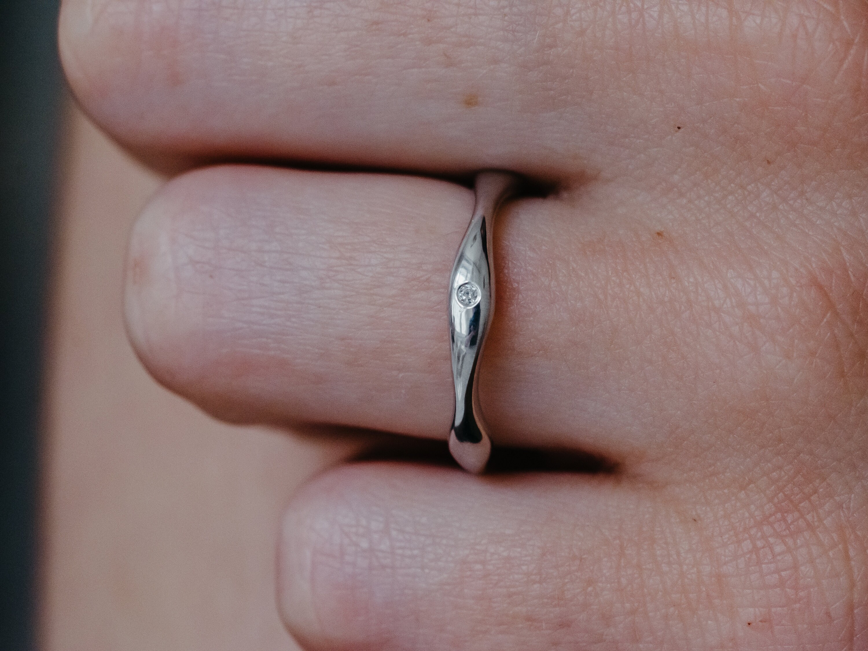 Wavy wedding band His and hers wedding bands Matching | Etsy