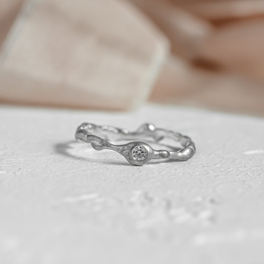Organic Engagement Ring, Nature Inspired Diamond Ring, Alternative ...