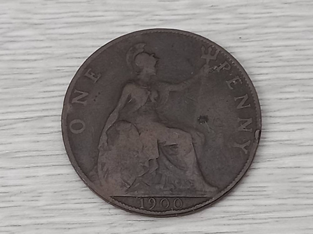 1900 Queen Victoria One Penny Coin British Money, Antique Coins - Etsy