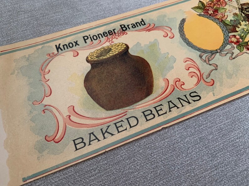 1930's Knox Pioneer Brand Baked Beans Can Label. Genuine - Etsy
