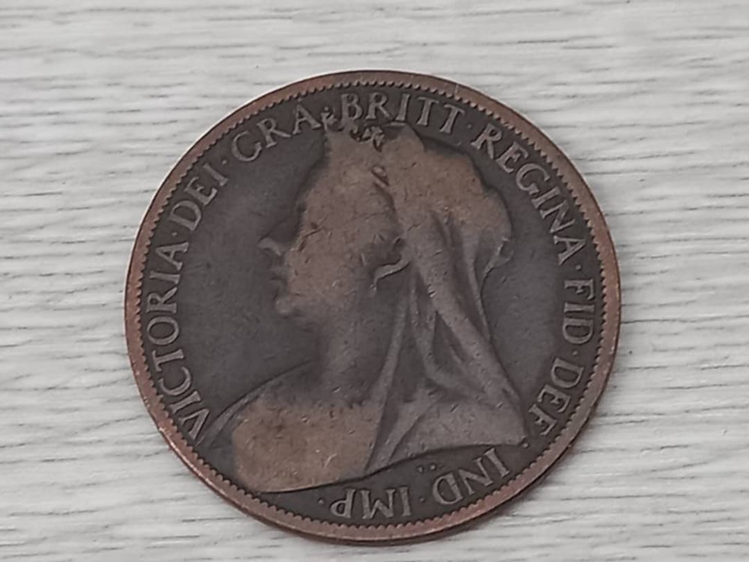 1900 Queen Victoria One Penny Coin British Money, Antique Coins - Etsy