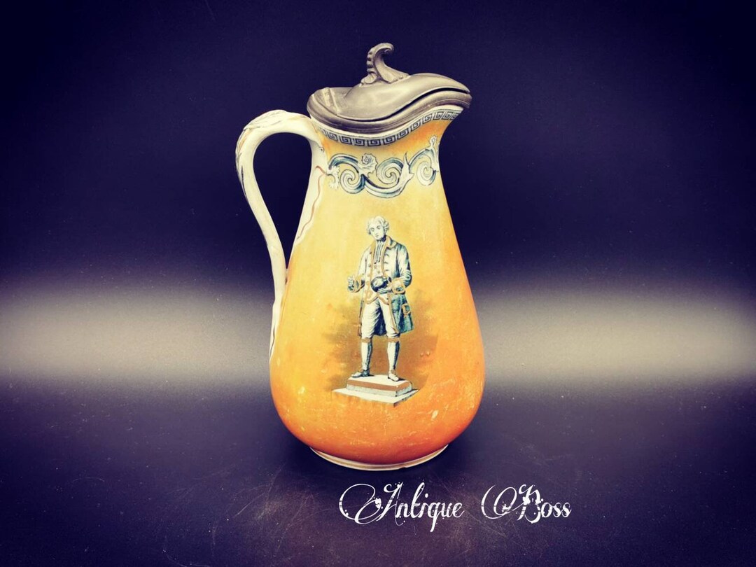 Josiah Wedgwood Jug C1860's T Booth Hanley Pewter Lid - Etsy UK