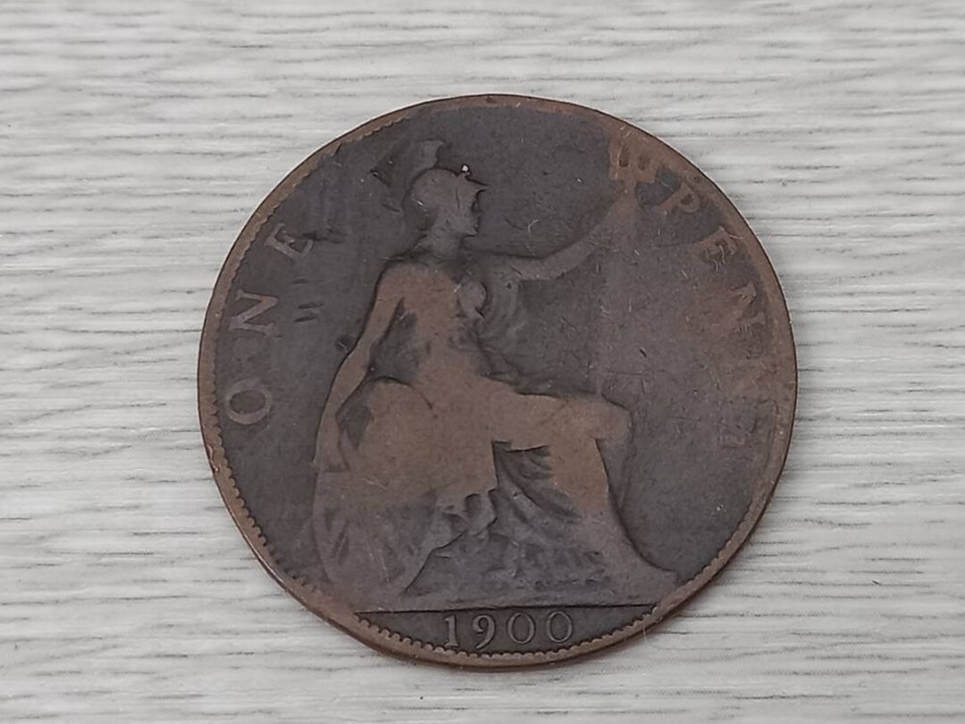 1900 Queen Victoria One Penny Coin British Money, Antique Coins - Etsy
