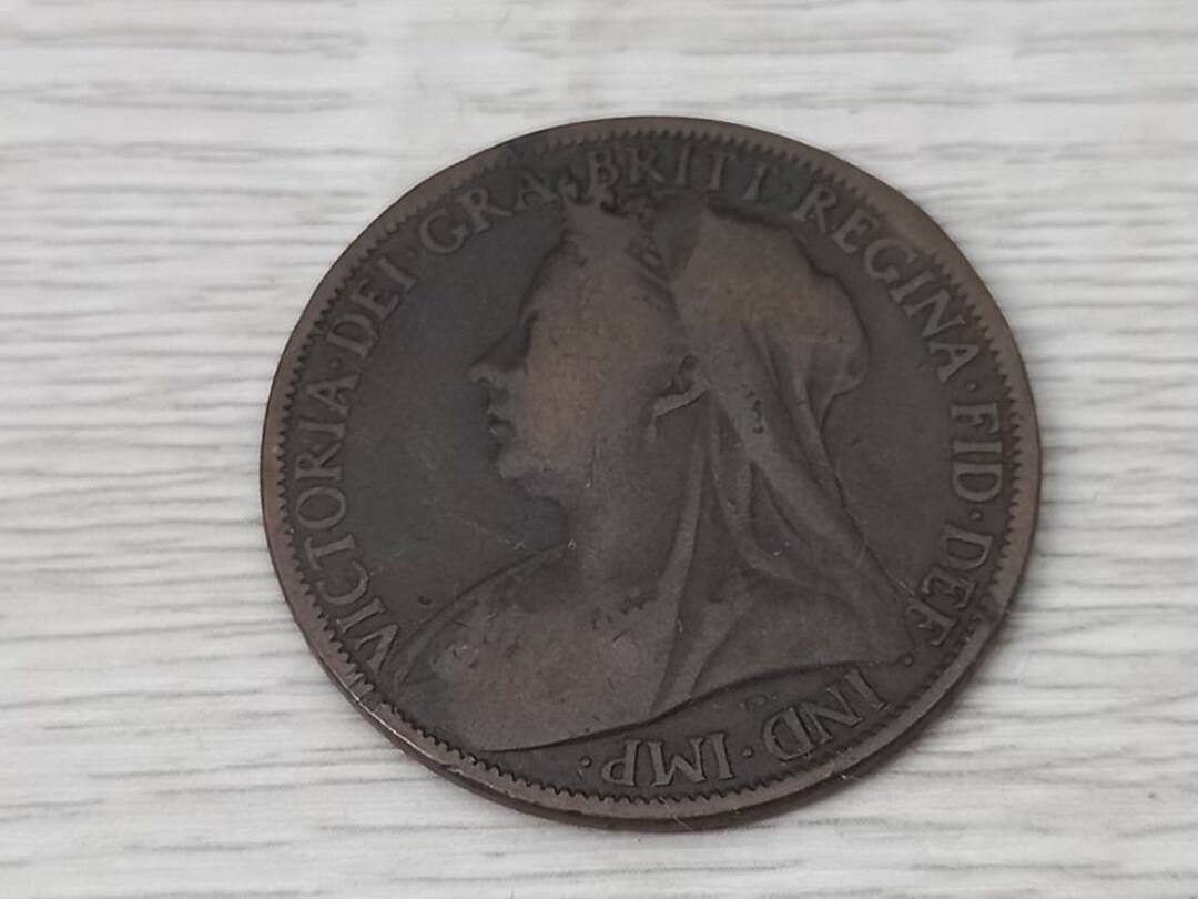 1900 Queen Victoria One Penny Coin British Money, Antique Coins - Etsy