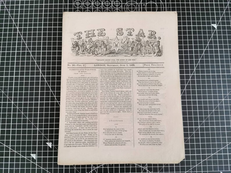 Original 1839 News Paper the Star June 1st 1839 With Insert - Etsy