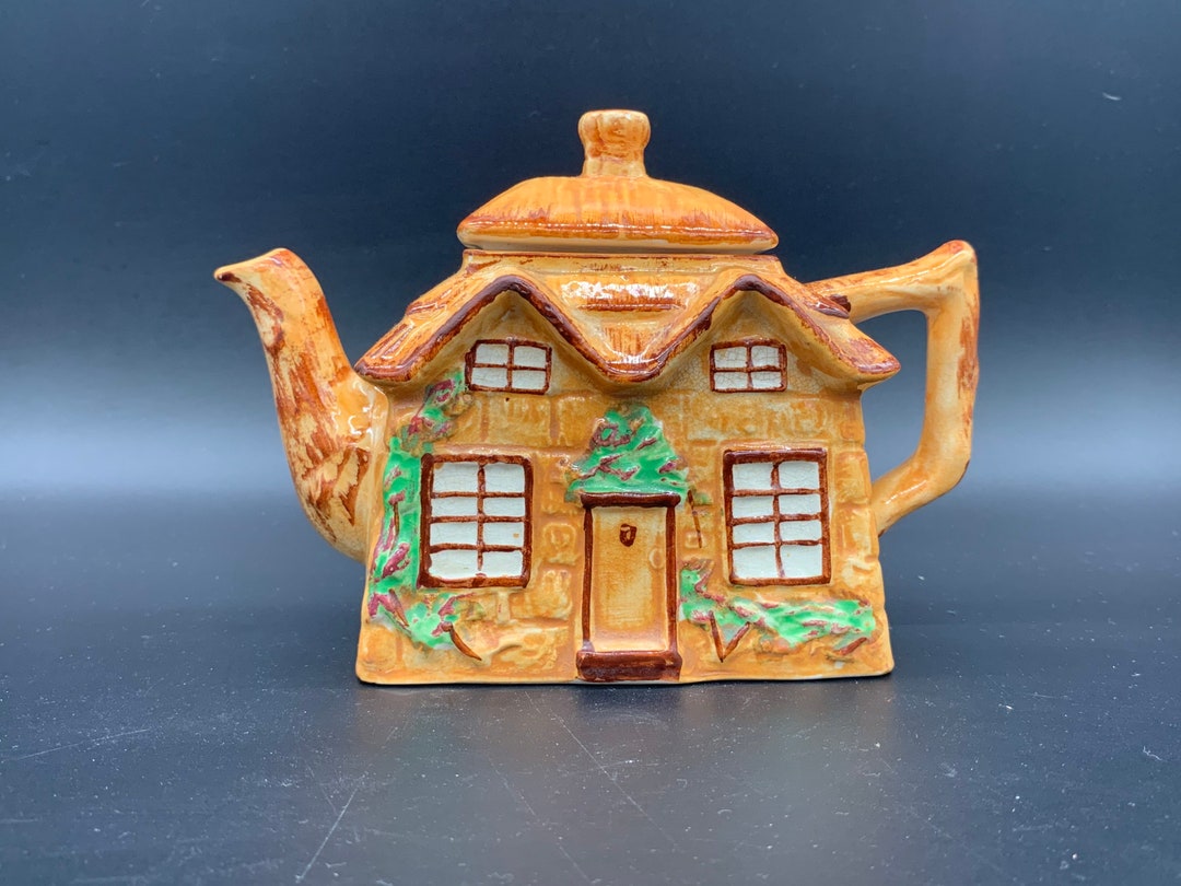 Small Cute Cottage Teapot, 11.6cm Tall Beige / Tan, House Teapot - Etsy