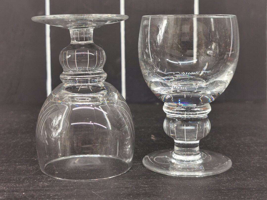 Pair Vintage Crystal Hock Wine Glasses, Measure 9.5cm Tall, Small ...