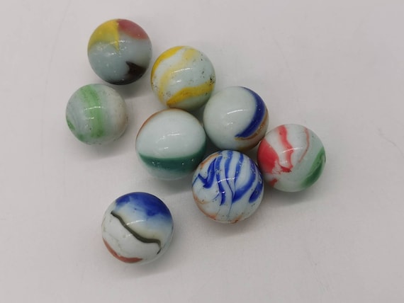 Collection of 8 Vintage Glass Marbles 2.2cm | Etsy