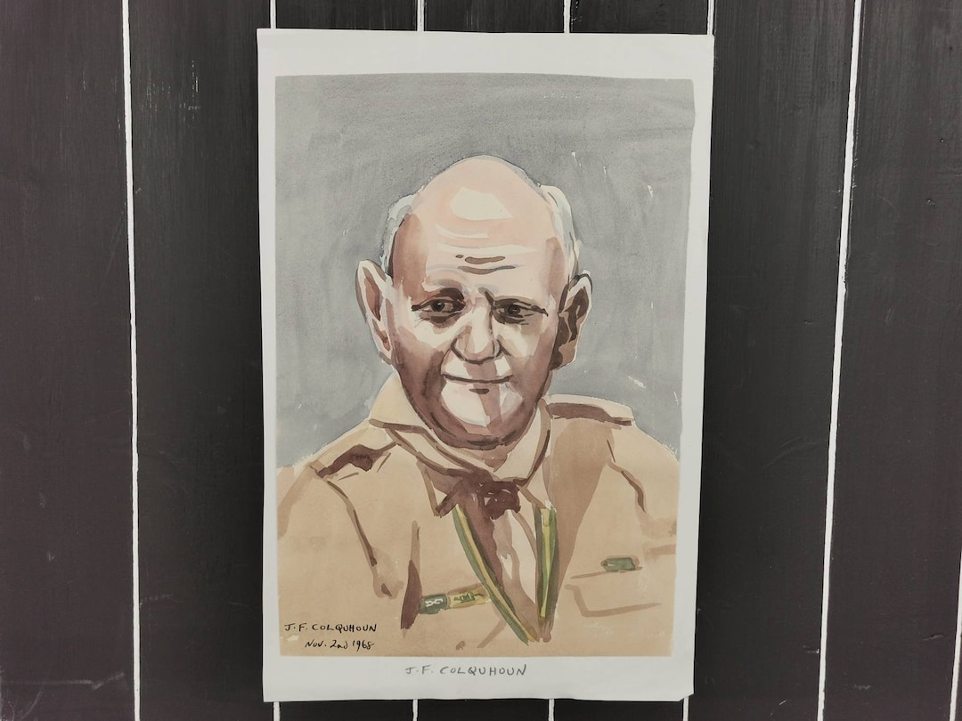 Boy Scout Founder J.F. Colquhoun, 1968 Vintage Watercolor Painting - Etsy