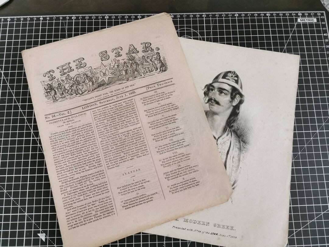 Original 1839 News Paper, the Star June 1st 1839, With Insert - Etsy