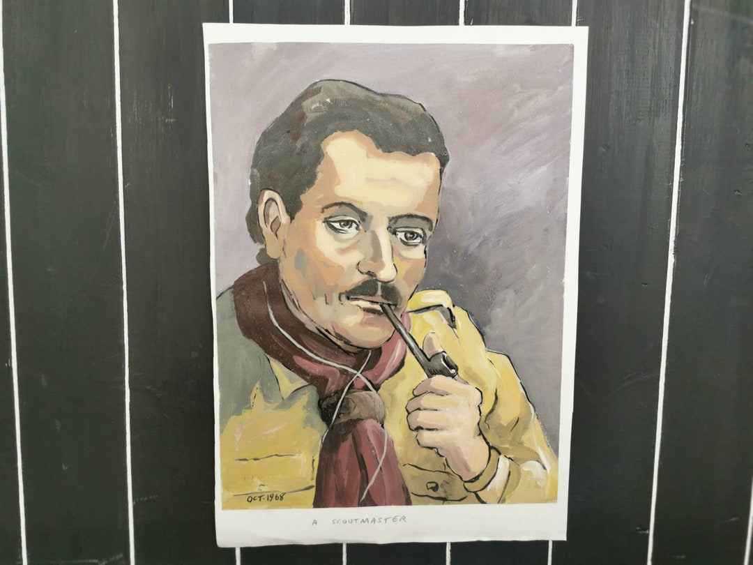 Boy Scout Master, 1960's Vintage Watercolor Painting - Etsy