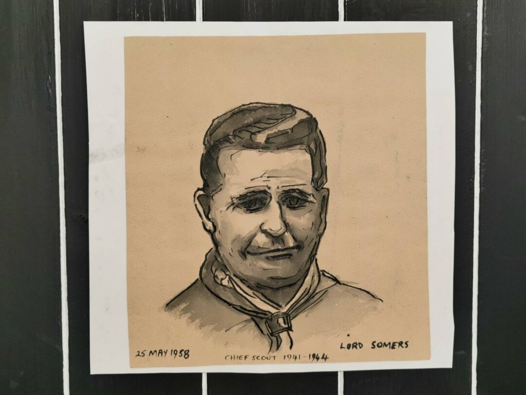 Chief Scout Lord Somers, Vintage Ink Pen / Watercolour Drawing - Etsy