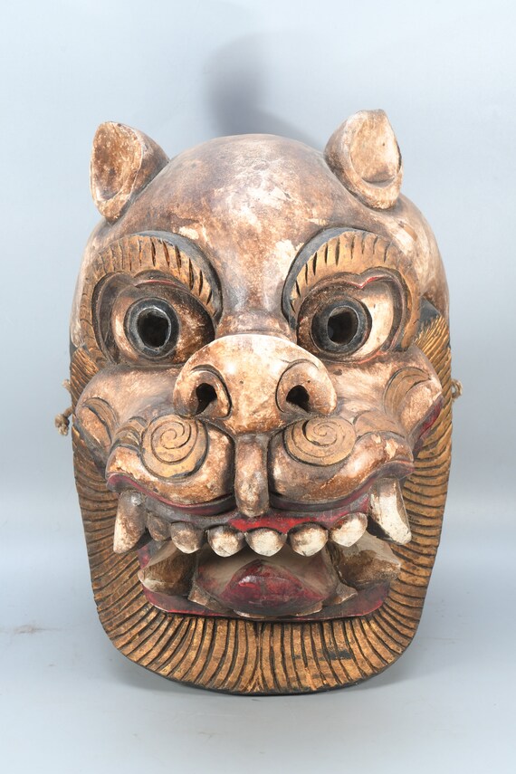 Lion King of the Jungle Mask Hand Carved Tribal Shaman Mask - Etsy