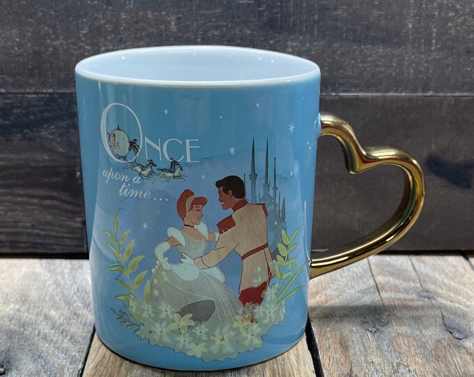 Walt Disney’s Cinderella Mug, Once Upon a Time Mug, Heart Shaped Handle ...