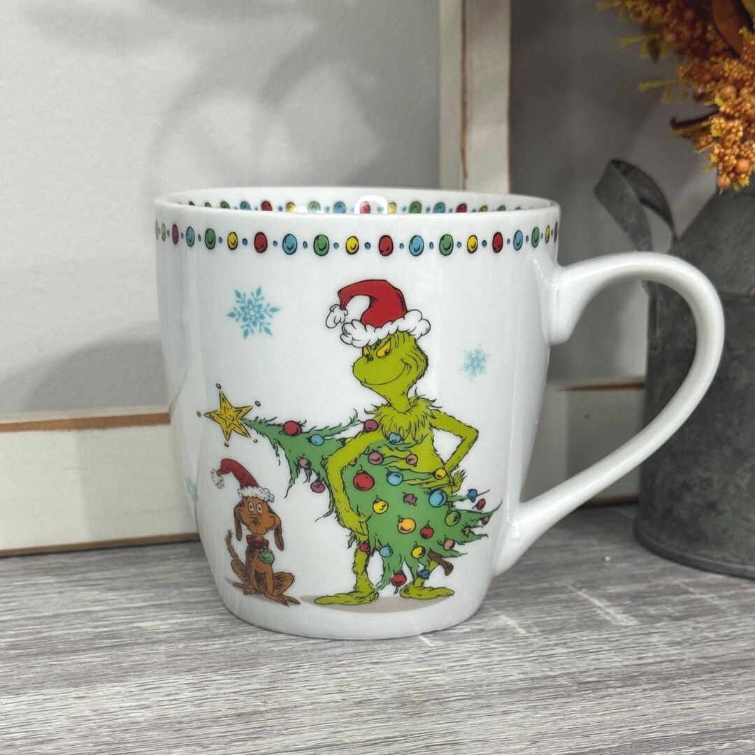 Grinch Christmas Mug, Christmas Mug, Grinch & Max Coffee Cup, Animated ...