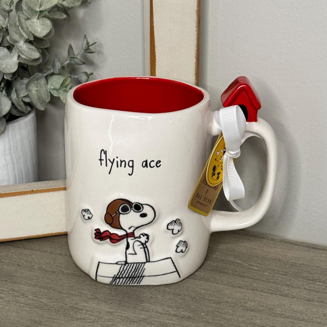 Peanuts / Rae Dunn Flying Ace 75 Years Mug, Rae Dunn Snoopy Mug ...