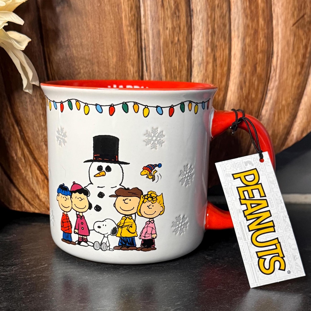 Peanuts Christmas Mug, Peanuts Mug, Christmas Mug, Snoopy Mug, Camper Holiday Mug, Peanuts ...