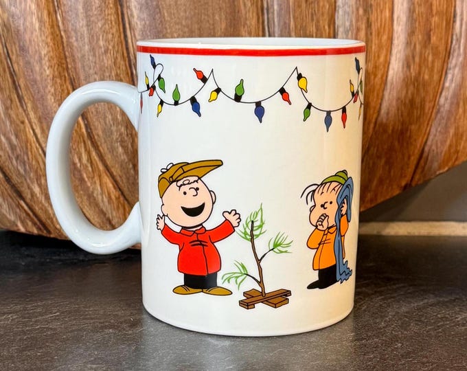 Charlie Brown Christmas Tree Mug, Peanuts Christmas Mug, Charlie Brown ...
