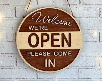 Double Welcome Door Sign - Etsy