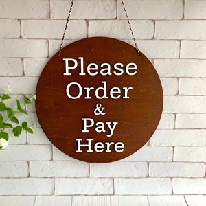 Please Order and Pay Here Sign Coffee Shop Sign Cafe Sign Bakery Sign ...