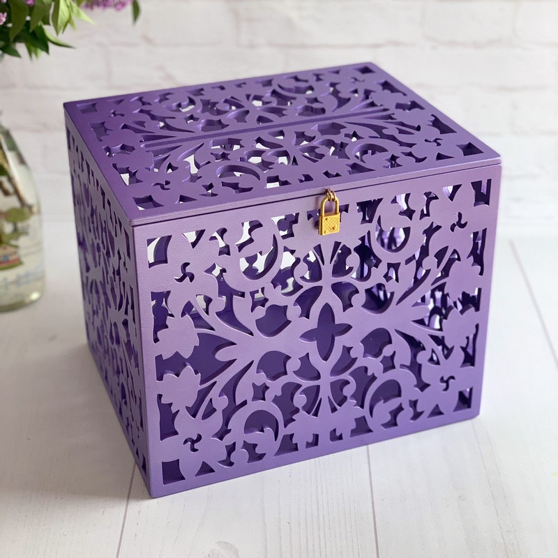 Purple Wedding Card Box - Etsy