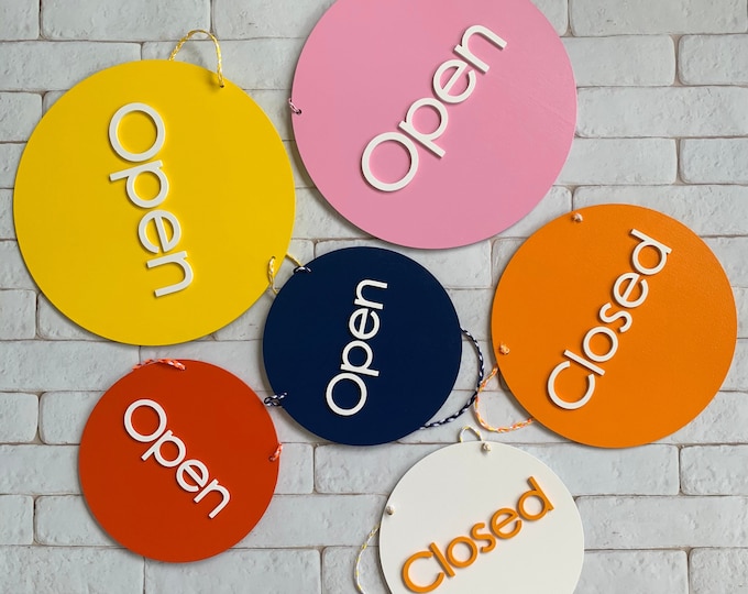 Open and Closed 3mm Rigid Hanging Sign 65mm X 240mm, Shop Window Door ...