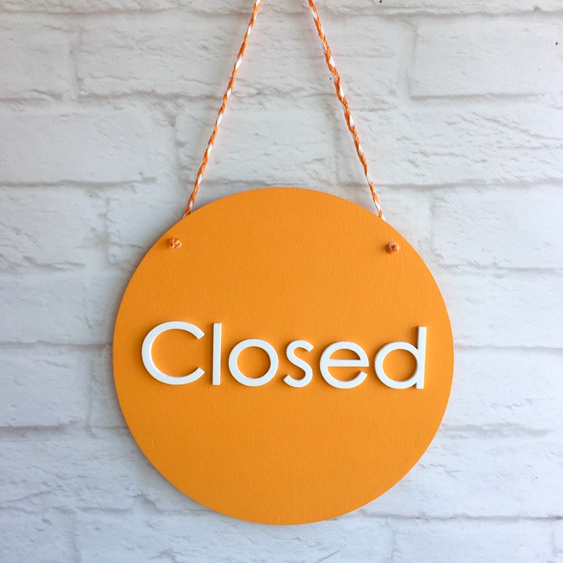 Open Closed sign Orange sign Business sign Storefront sign | Etsy