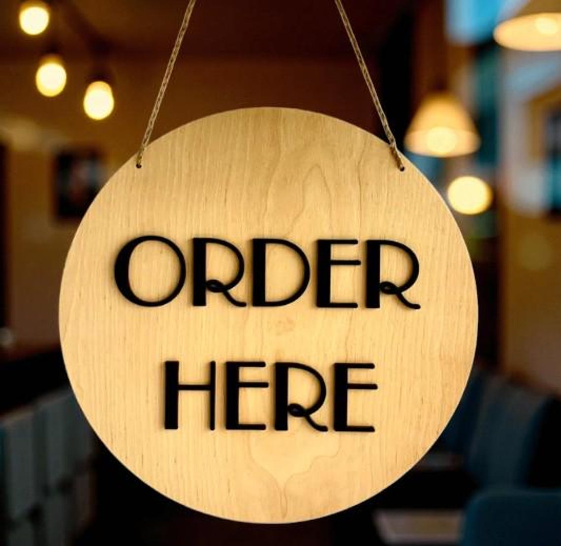 Order Here Sign Restaurant Sign Wooden Sign Business Sign Storefront ...