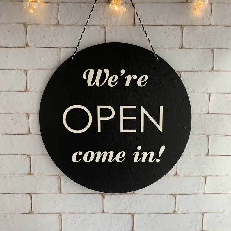 We Are Open Come in Shop Open Sign Coffee Shop Sign Business Sign ...