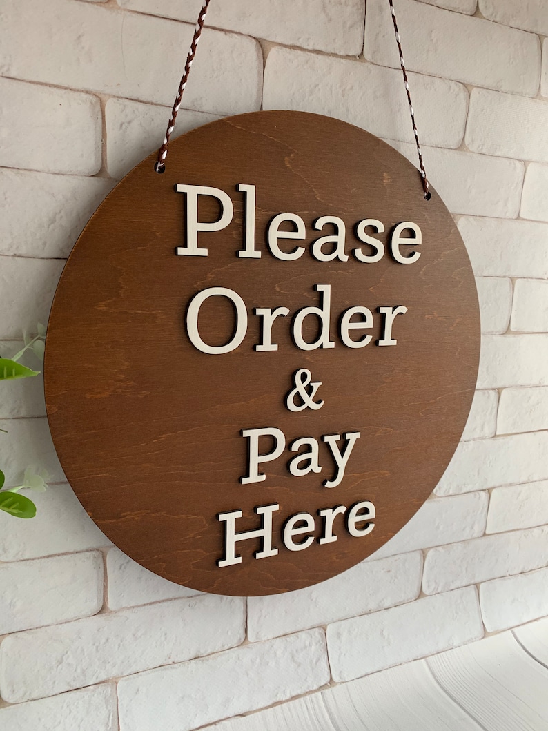 Please Order and Pay Here Sign Coffee Shop Sign Cafe Sign Bakery Sign ...