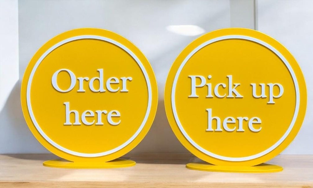 Order Here Pick up Here Sign Standing Sign Coffee Shop Sign Cafe Sign ...