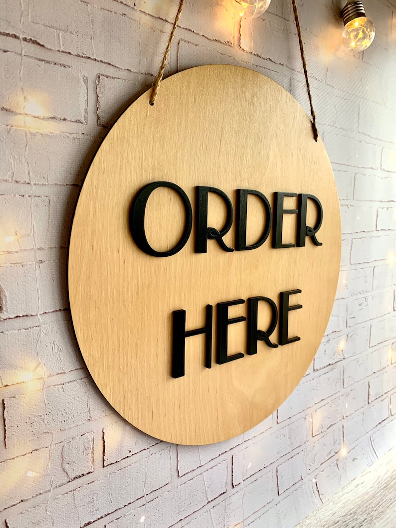 Order Here Sign Restaurant Sign Wooden Sign Business Sign | Etsy