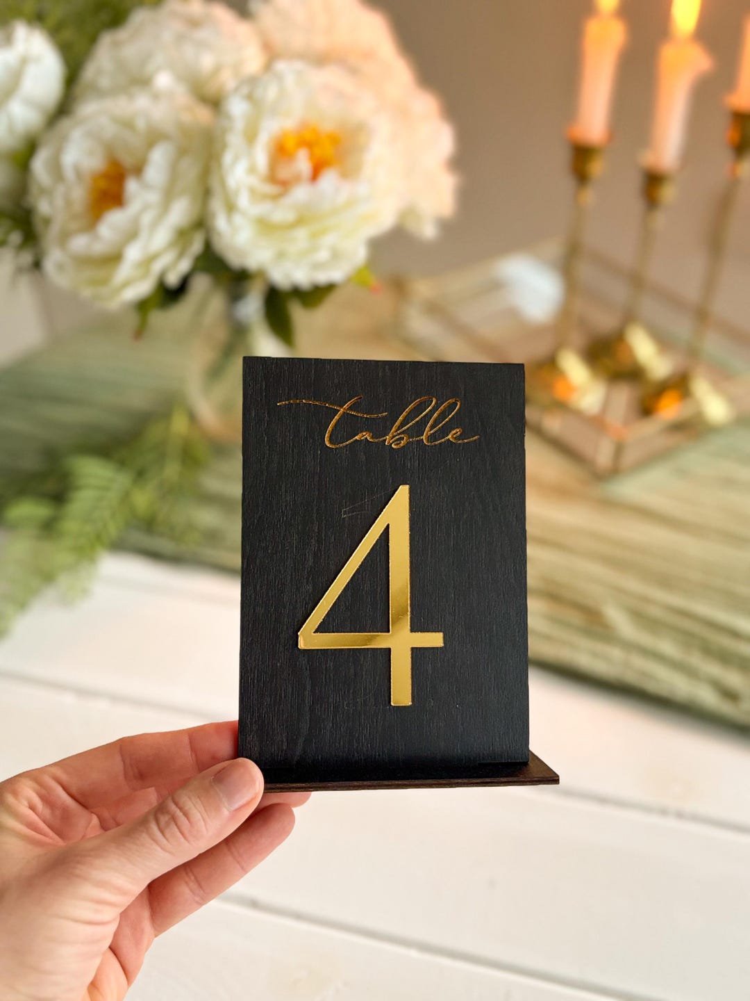 Black Table Numbers Rustic Wooden Table Signs Personalized Table Decor ...