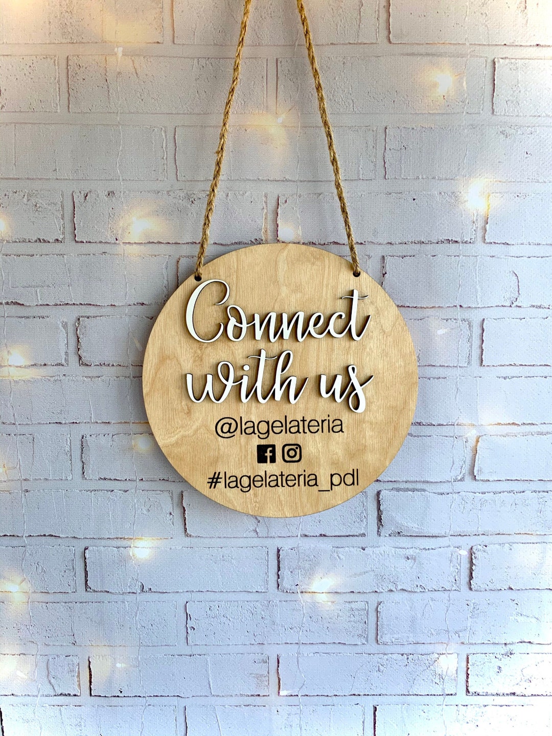 Connect With Us Sign Social Sign Custom Wooden Sign Business - Etsy