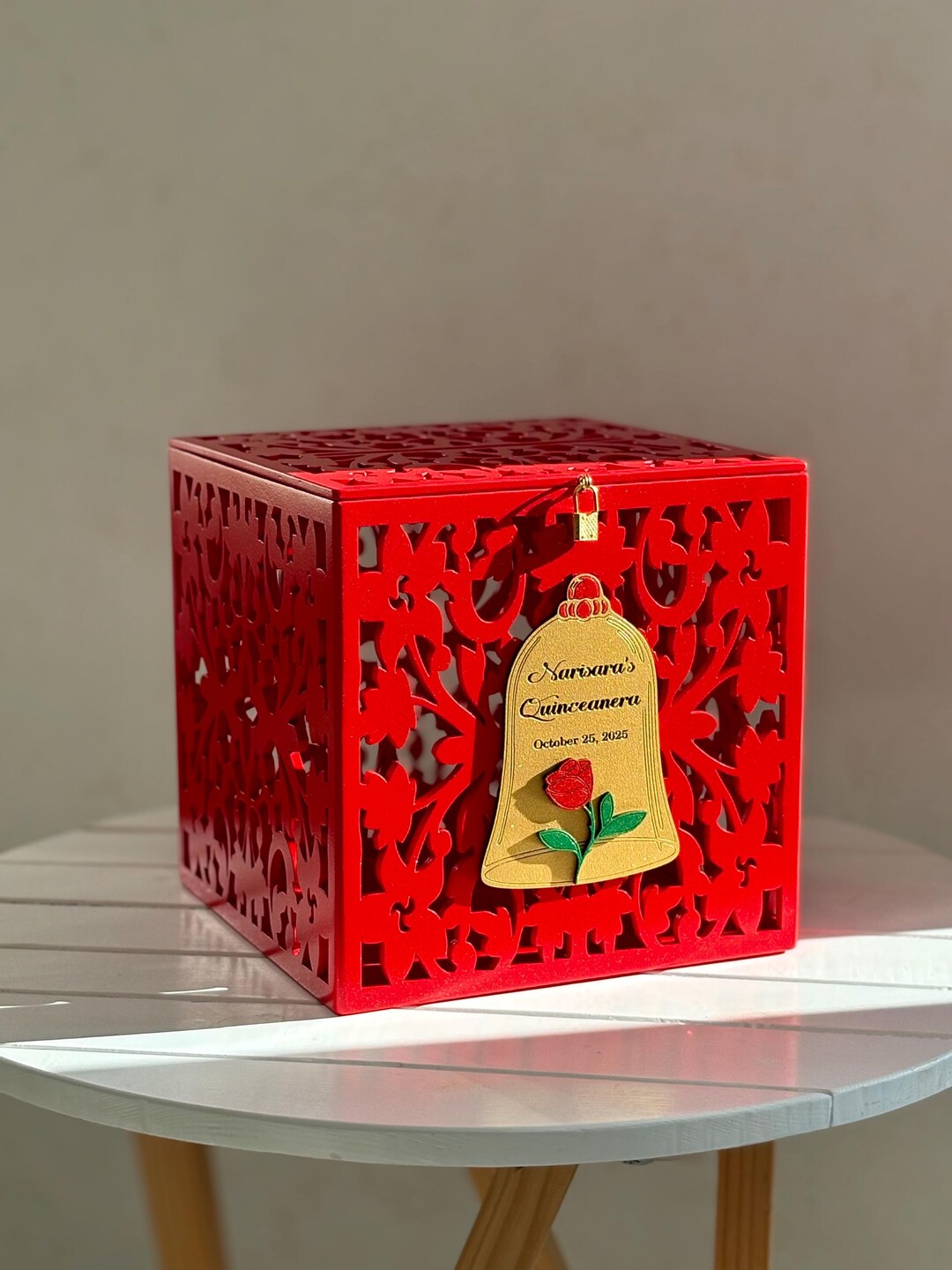 Red Card Box Quinceanera Card Box Sweet 15 Birthday Card Holder Sweet ...