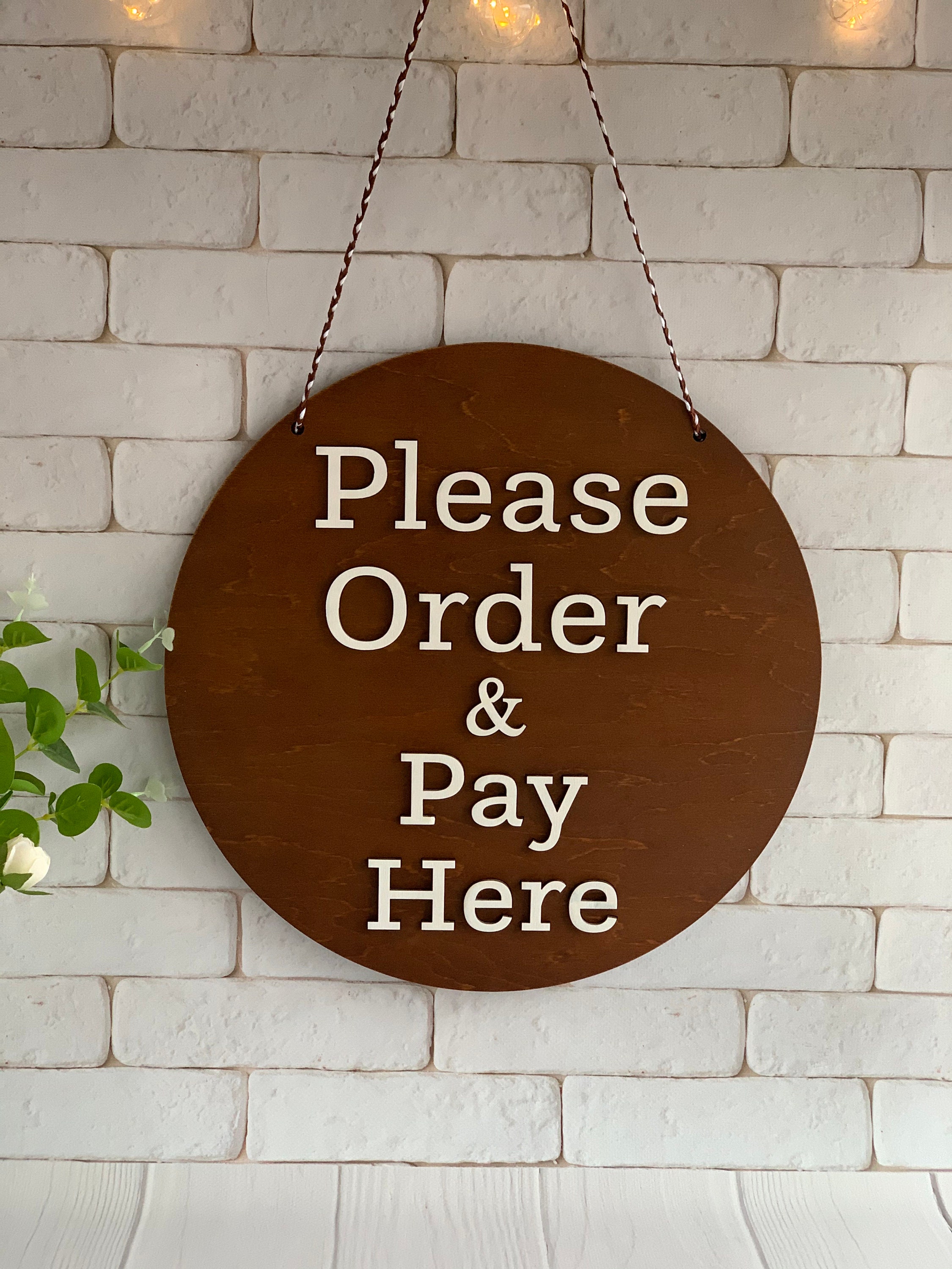 Please Order and Pay Here Sign Coffee Shop Sign Cafe Sign Bakery Sign ...