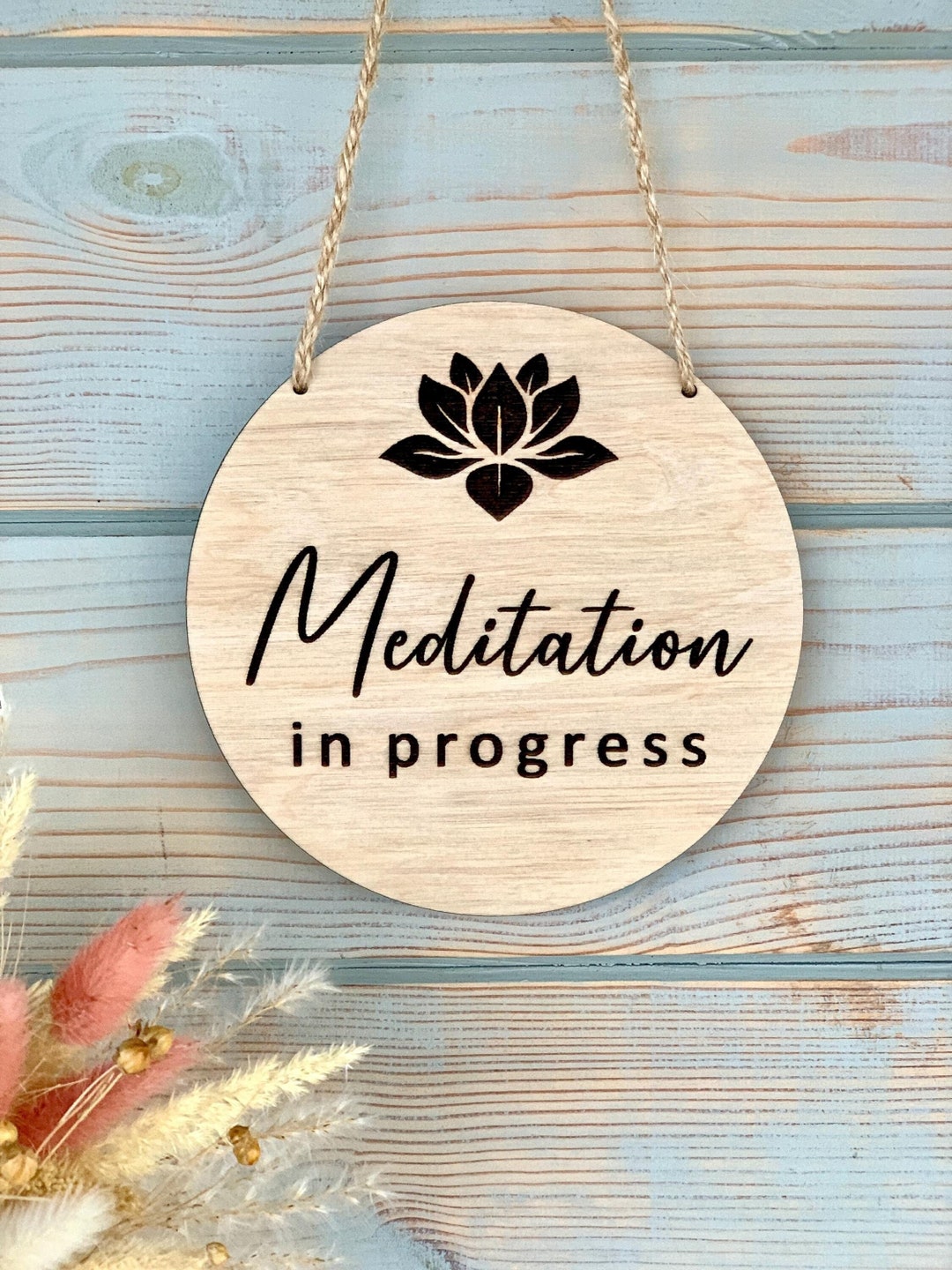 Meditation in Progress Sign Do Not Disturb Sign Wooden Sign Custom Sign ...