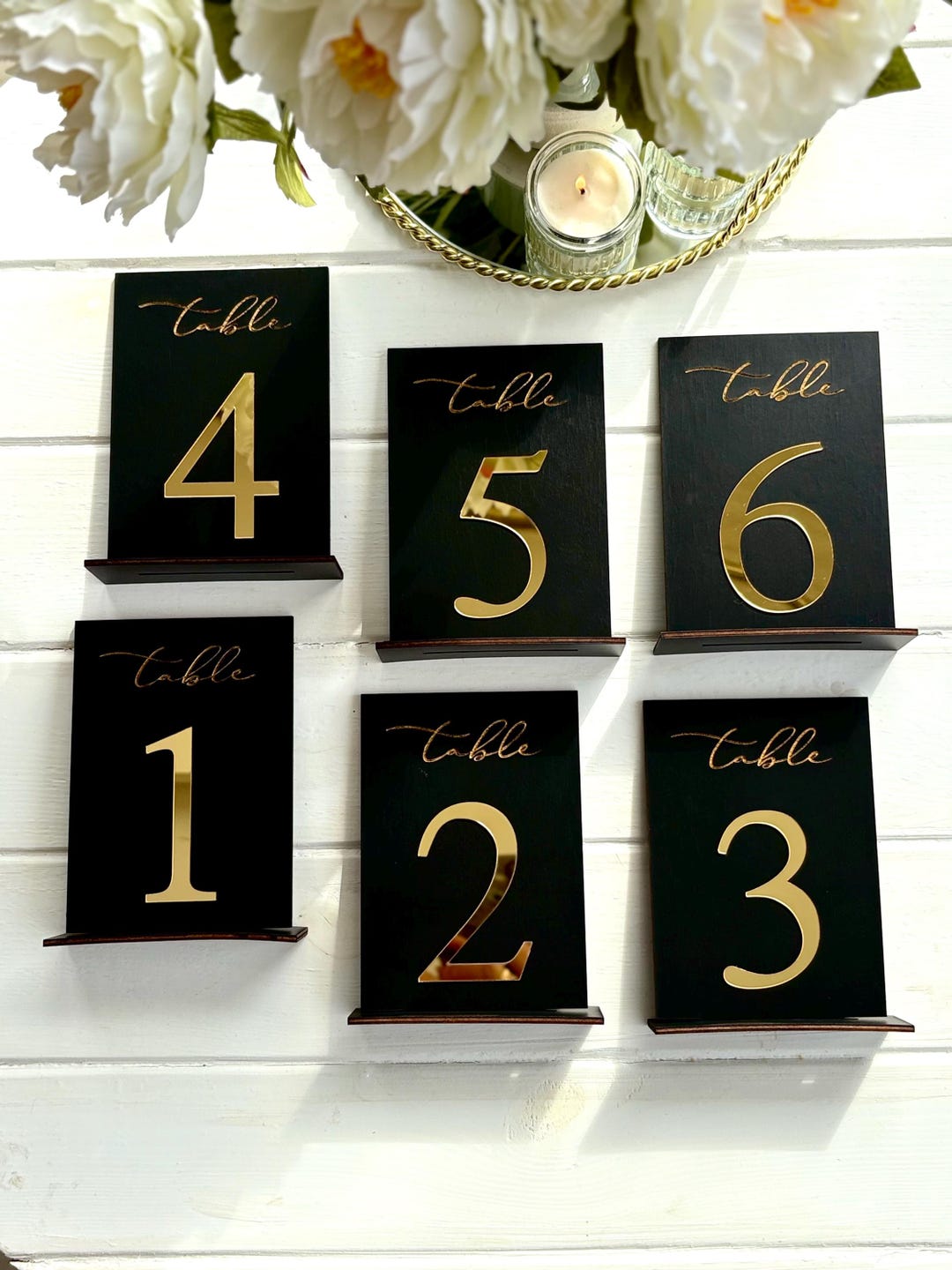Black Table Numbers | Acrylic Numbers | Table Signs | Personalized ...