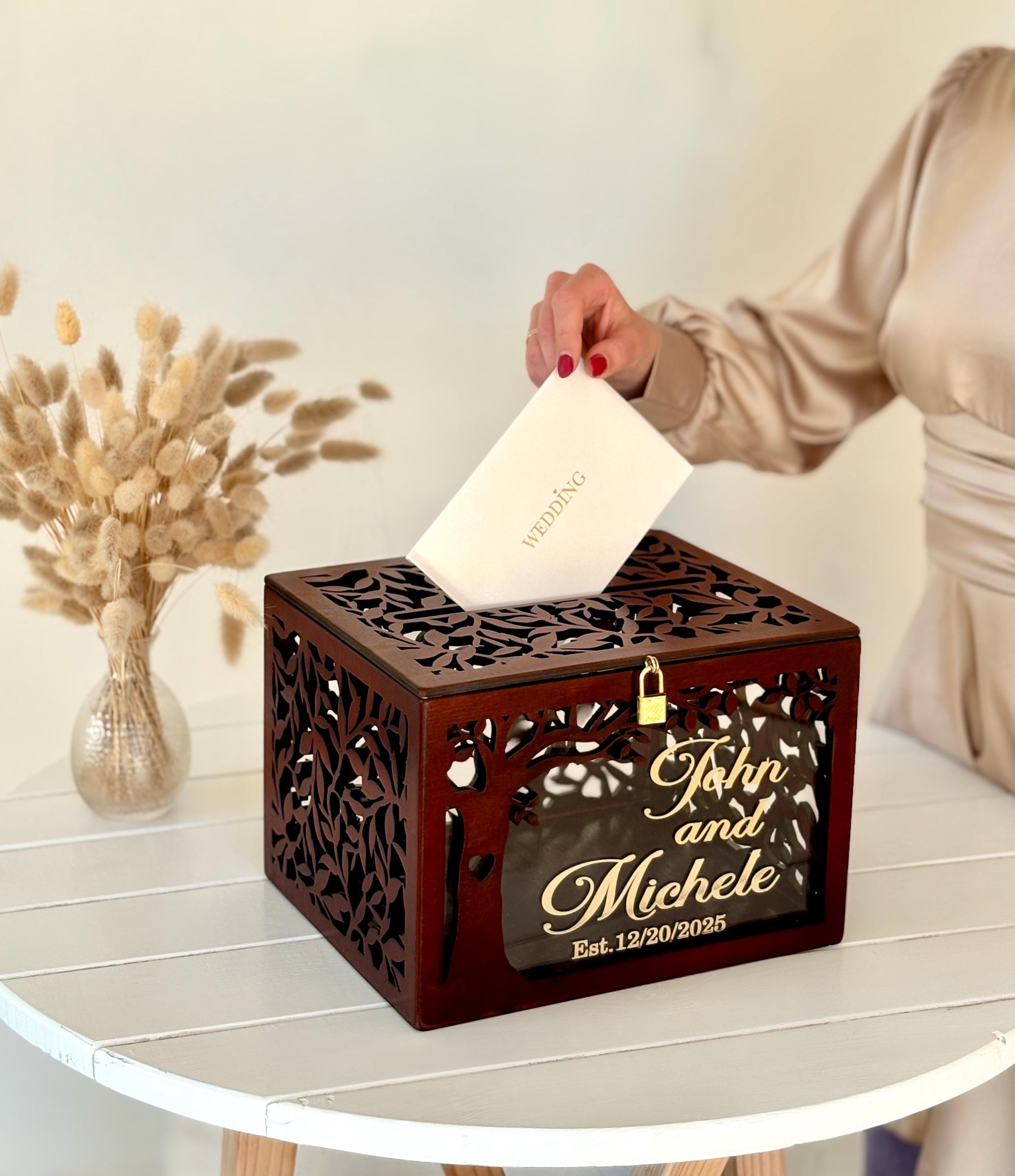 Wedding Card Box With Slot Lock Wedding Card Holder Wedding Bank - Etsy
