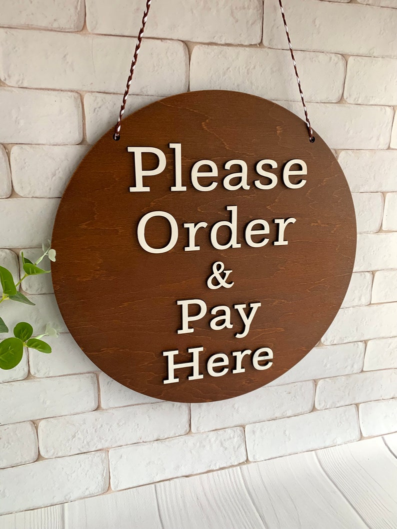 Please Order and Pay Here Sign Coffee Shop Sign Cafe Sign Bakery Sign ...
