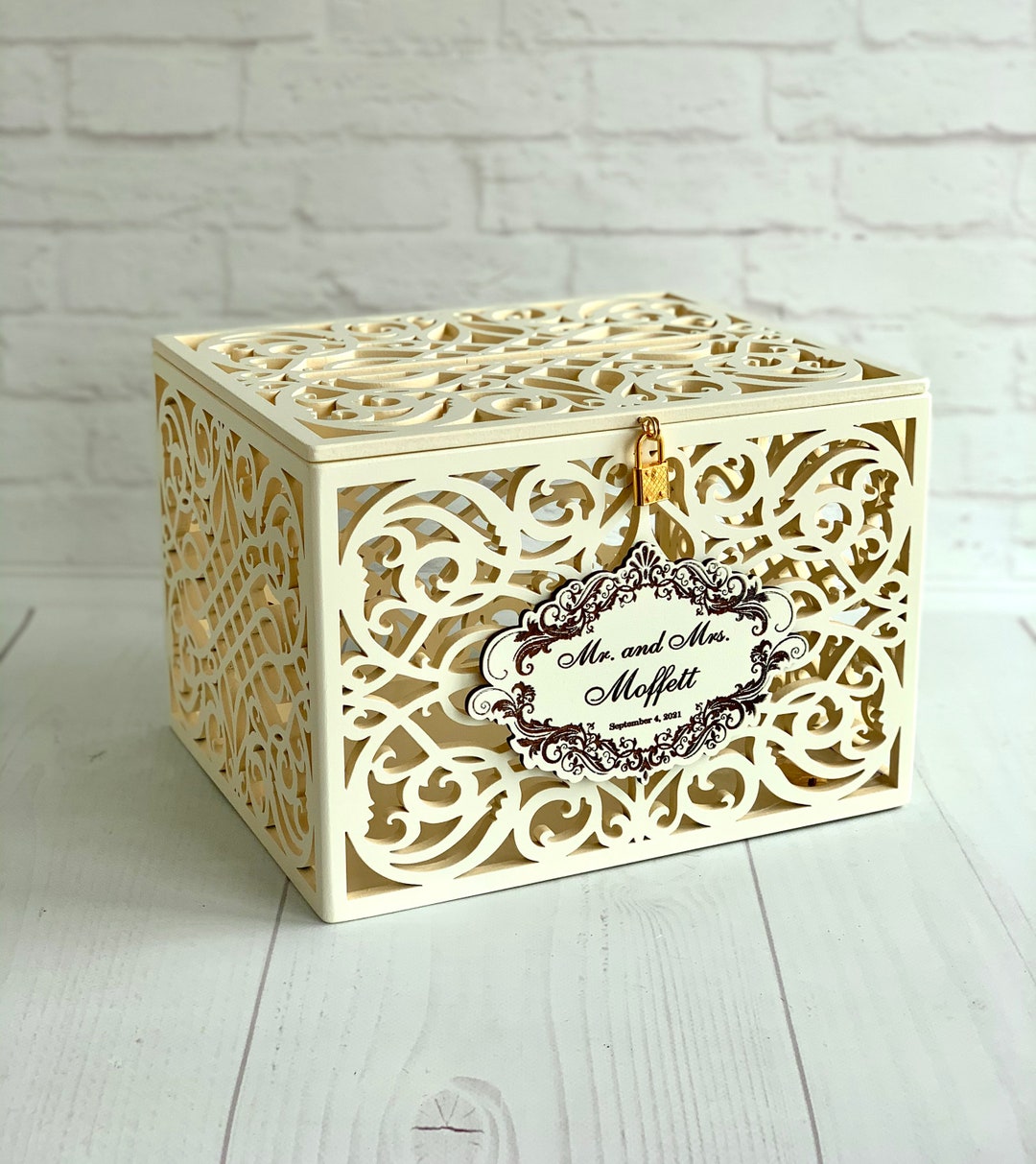 Wedding Gift Box Money Box Silver Card Box Wedding Card Box With Slot ...