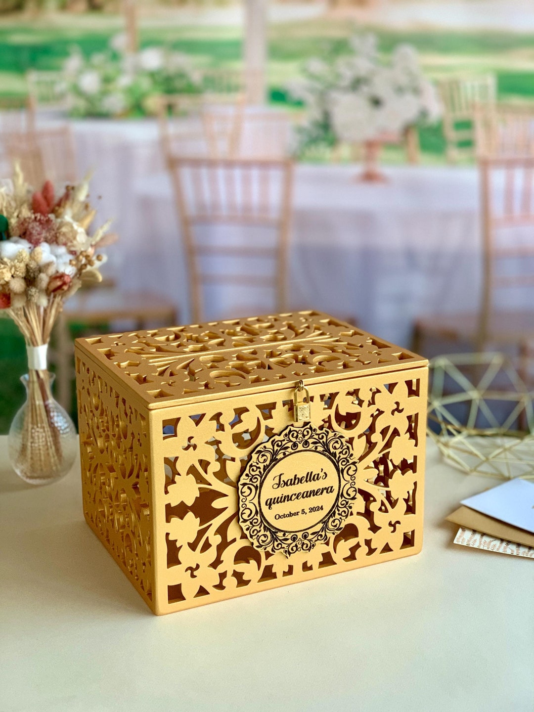 Quinceanera Card Box Sweet 15 Birthday Card Holder Quinceanera Party ...