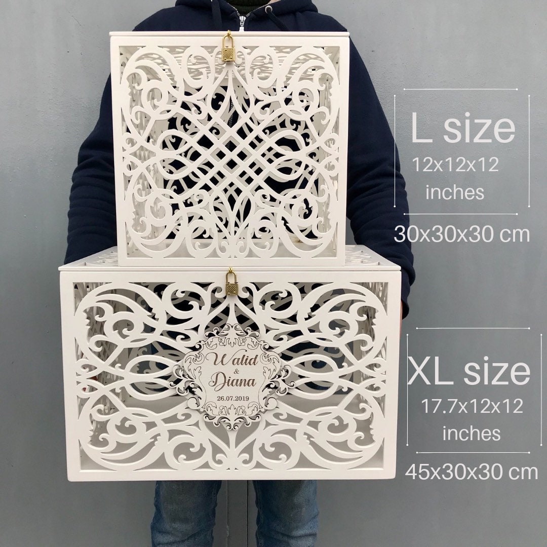 Navy Wedding Card Box With Slot Lock Wedding Money Box Rustic - Etsy UK