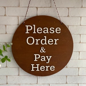Please Order and Pay Here Sign Coffee Shop Sign Cafe Sign Bakery Sign ...