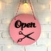 Hair Salon Open Closed Sign With Scissors Business Sign - Etsy