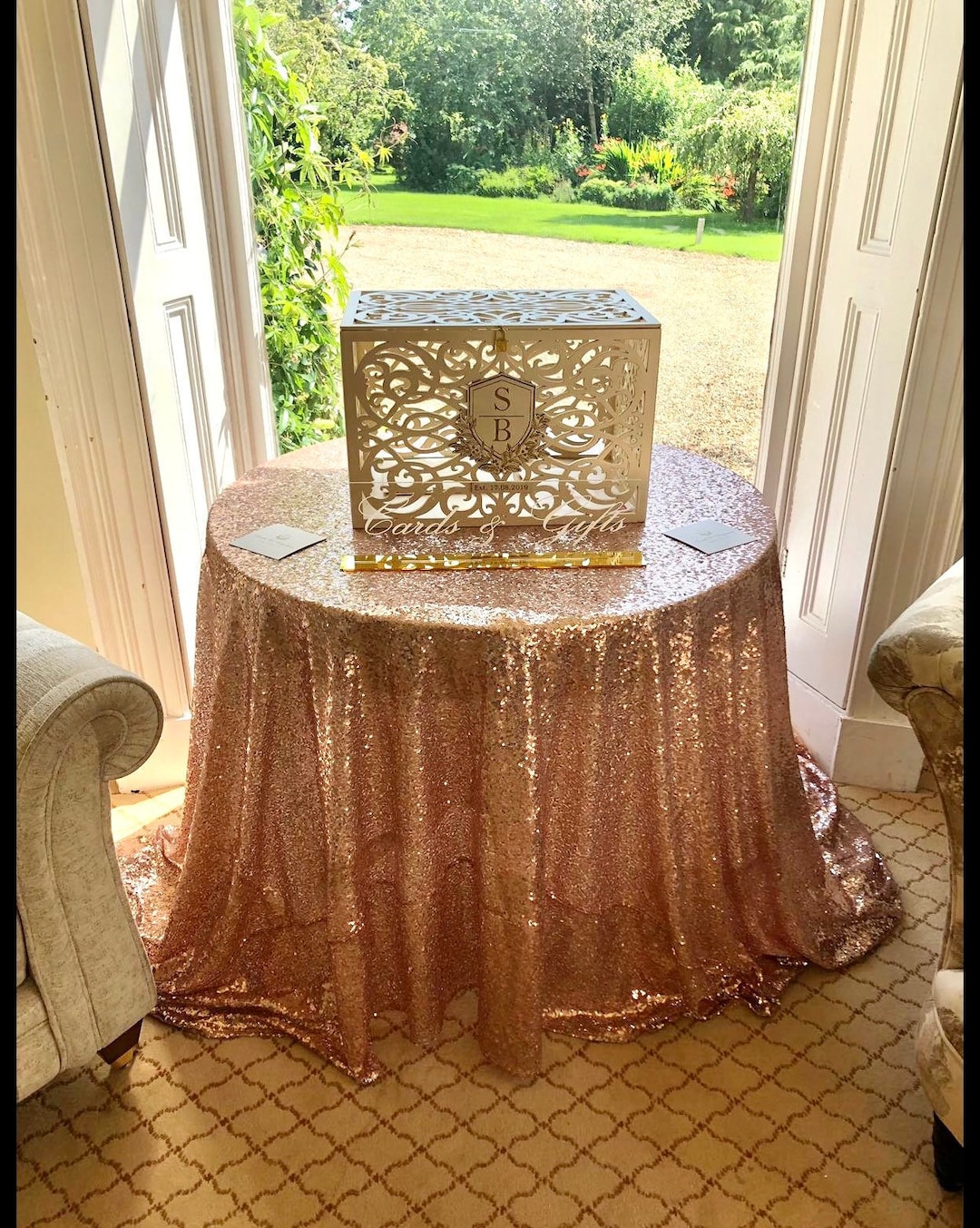 Wedding Card Box With Slot Lock Wedding Money Box Rustic Card Box ...