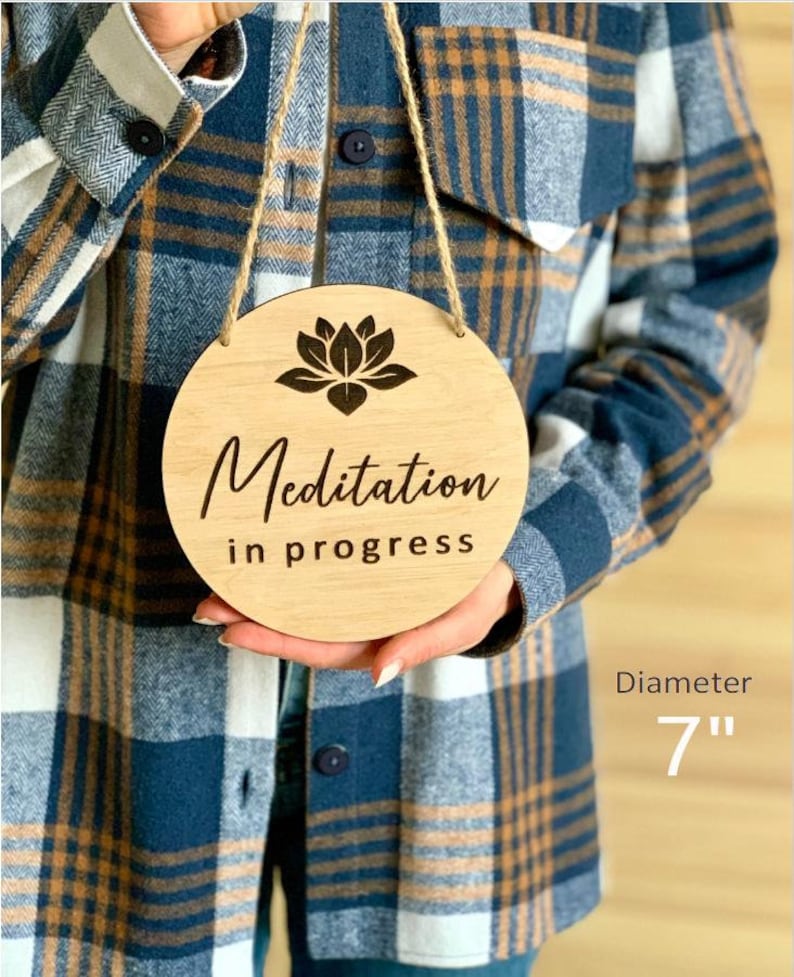 Meditation in Progress Sign Do Not Disturb Sign Wooden Sign Custom Sign ...