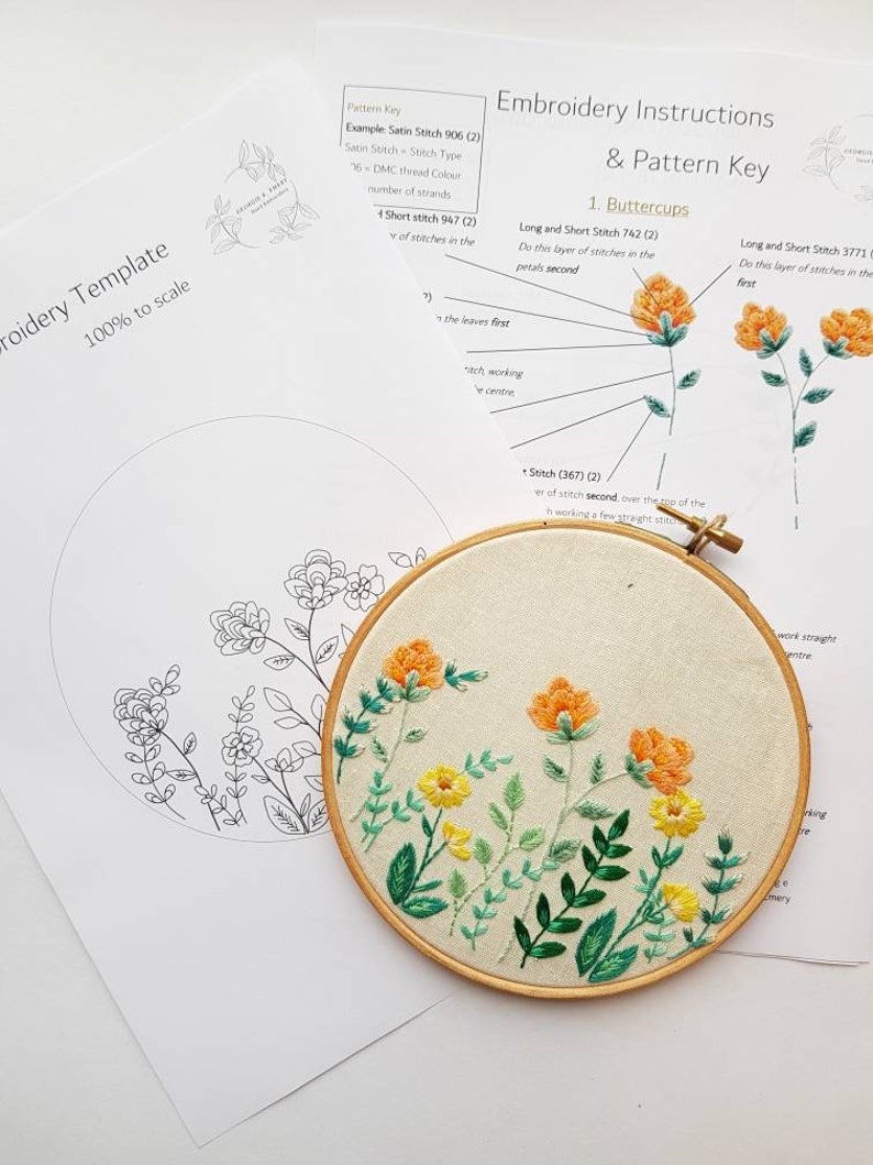 Flower Garden PDF Digital Instant Download Pattern/ Embroidery - Etsy
