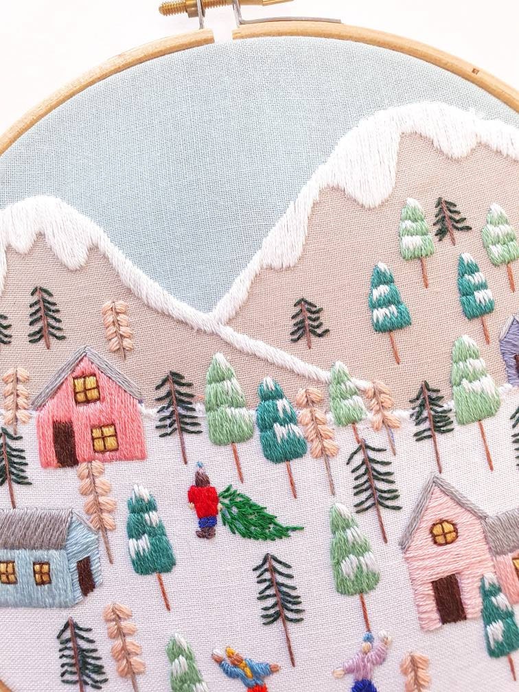 Snowy Scene PDF Digital Instant Download Pattern/ Embroidery - Etsy